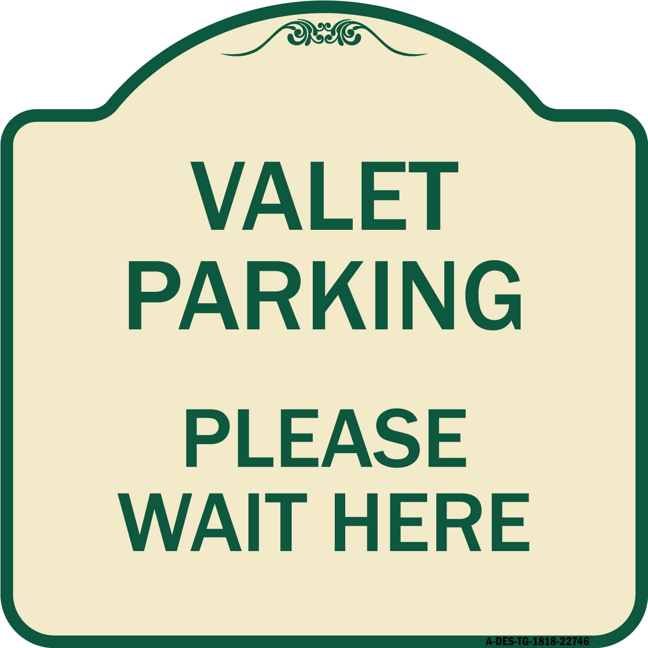 SignMission Designer Series Sign - Valet Parking Please Wait Here | Tan ...
