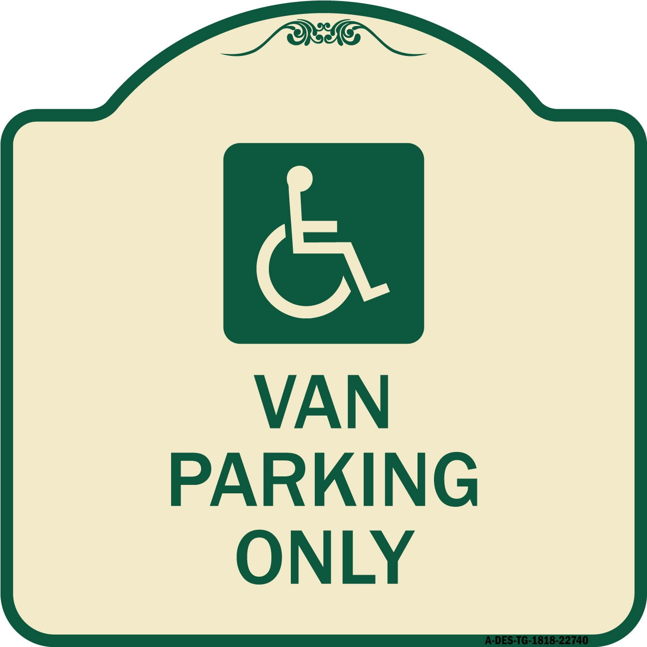 SignMission Designer Series Sign - Van Parking Only (With Handicap ...