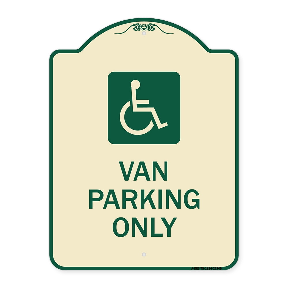 SignMission Designer Series Sign - Van Parking Only (With Handicap ...