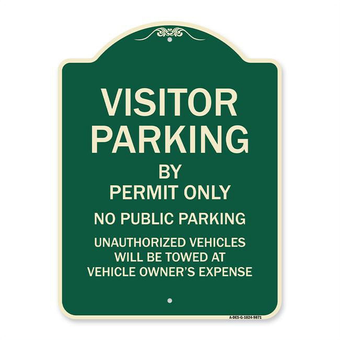 SignMission Designer Series Sign - Visitor Parking By Permit Only No ...
