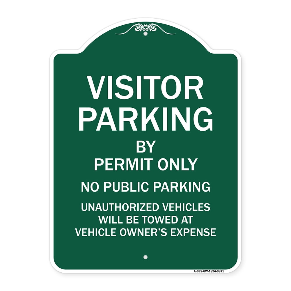 SignMission Designer Series Sign - Visitor Parking By Permit Only No ...
