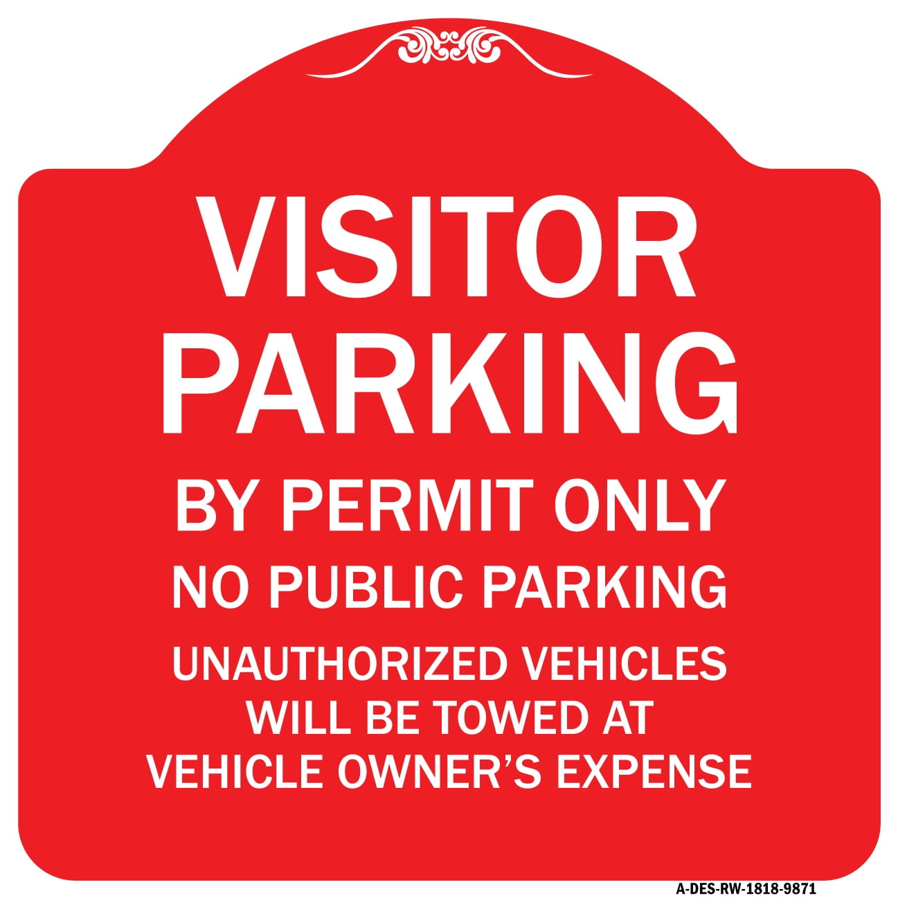 SignMission Designer Series Sign - Visitor Parking By Permit Only No ...