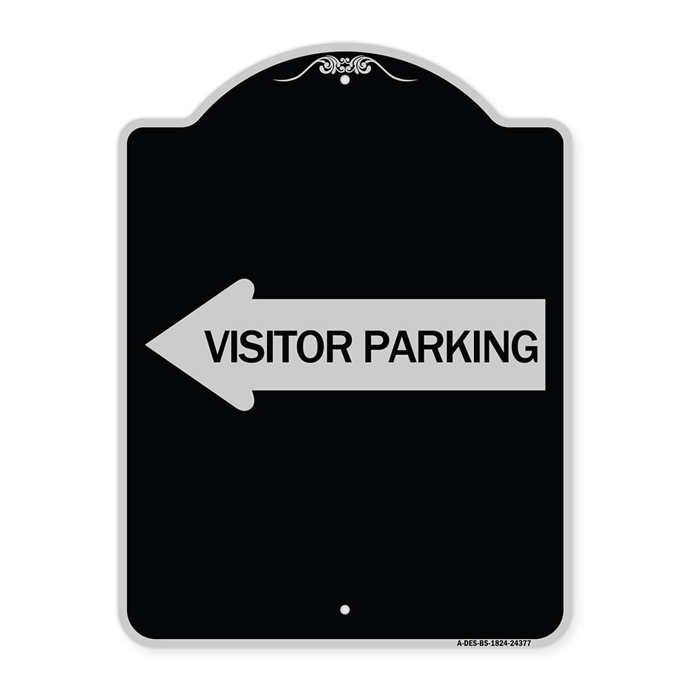 SignMission Designer Series Sign - Visitor Parking (With Left Arrow ...