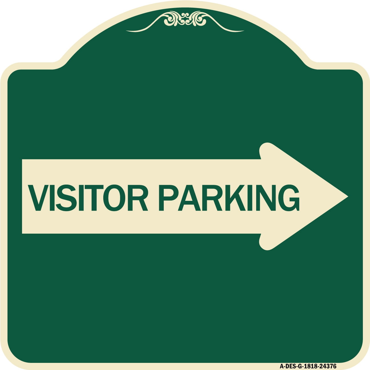 SignMission Designer Series Sign - Visitor Parking (With Right Arrow ...