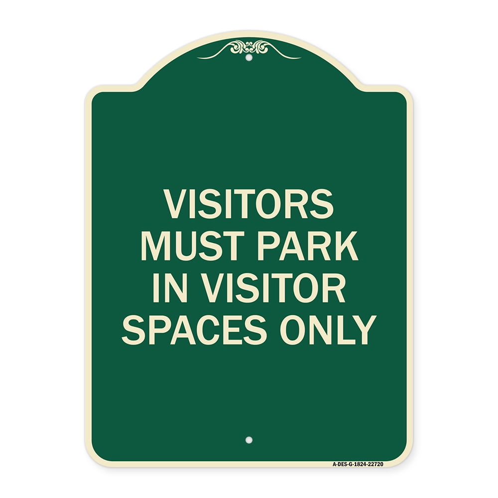 SignMission Designer Series Sign - Visitors Parking Sign Visitors Must ...