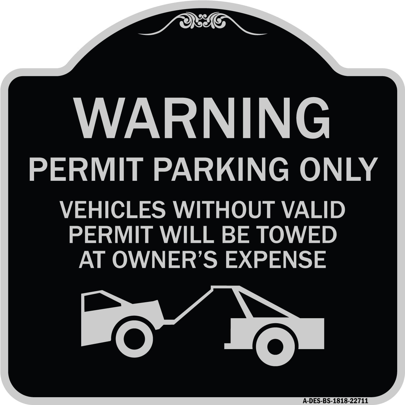 SignMission Designer Series Sign - Warning Permit Parking Only Vehicles ...