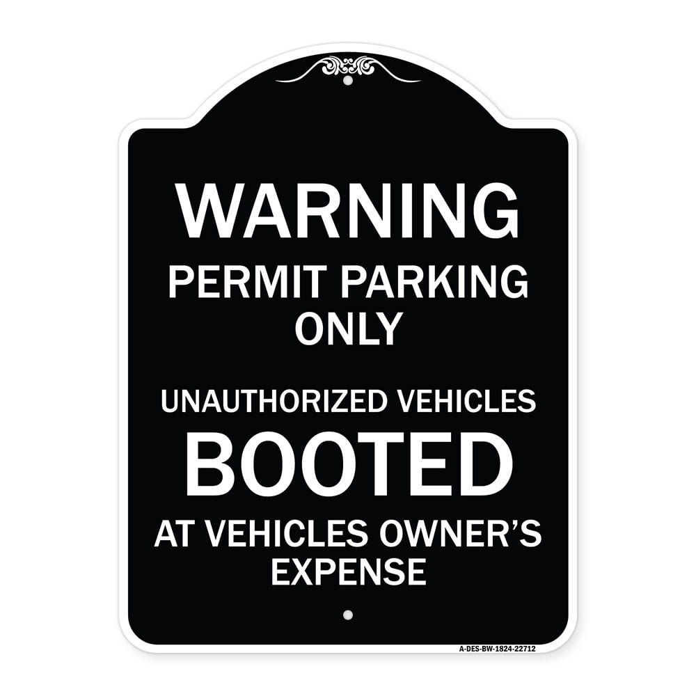 SignMission Designer Series Sign - Warning Permit Parking Only ...