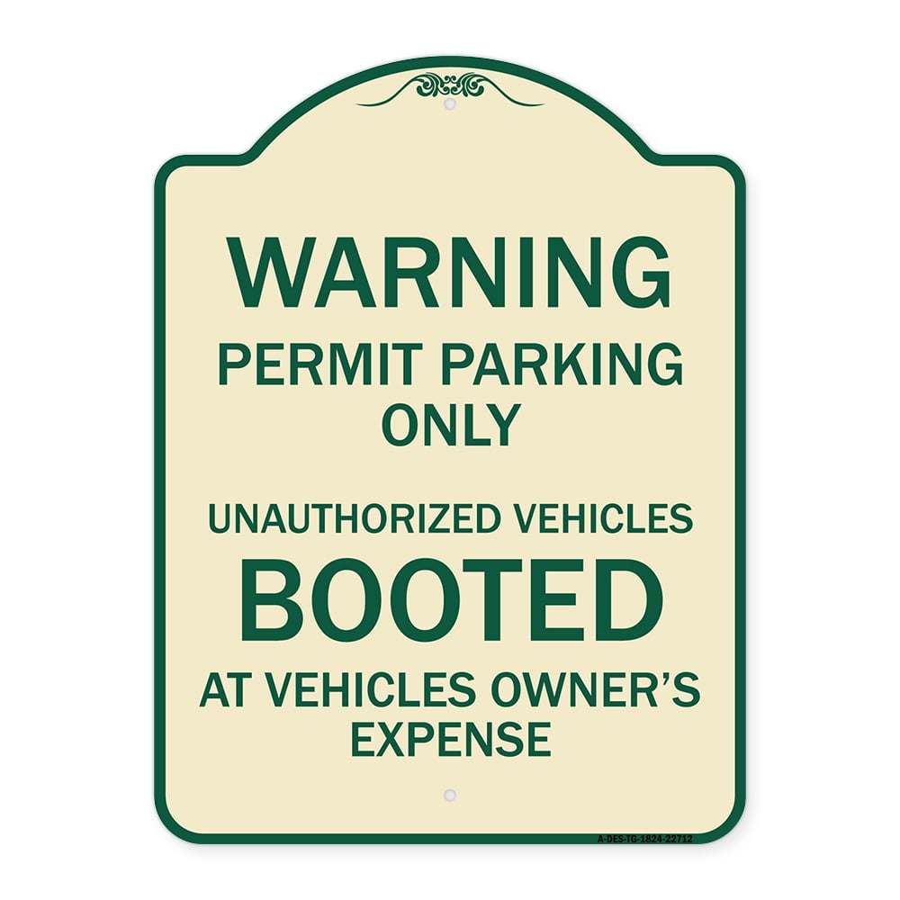 SignMission Designer Series Sign - Warning Permit Parking Only ...