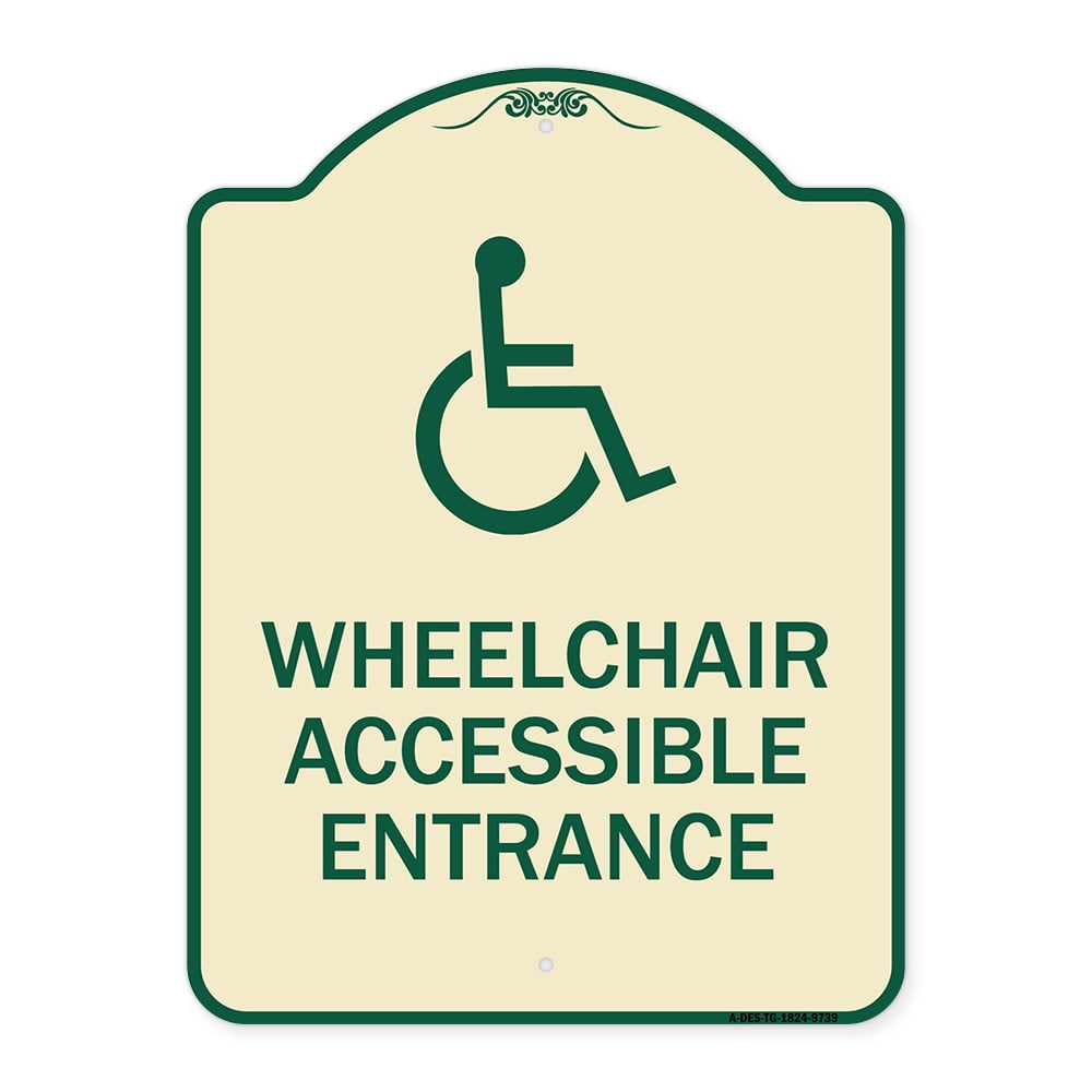 SignMission Designer Series Sign - Wheelchair Accessible Entrance | Tan ...