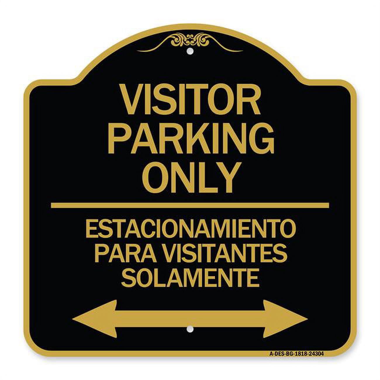 SignMission Designer Sign - Bilingual Reserved Parking Sign Visitor ...