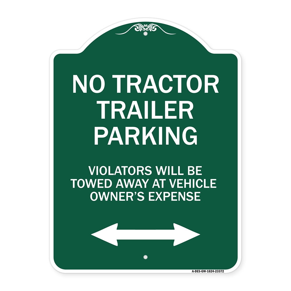 SignMission Designer Sign - Parking Restriction Sign No Tractor Trailer ...