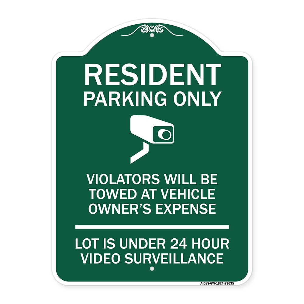 SignMission Designer Sign - Reserved Parking Sign Resident Parking Only ...