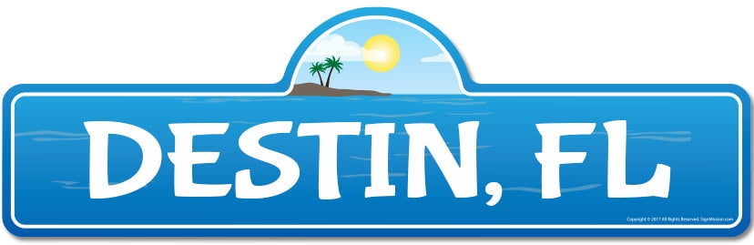 Destin FL Florida Beach Street Sign | Indoor/Outdoor | Surfer Ocean ...