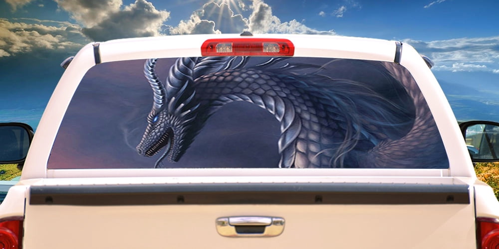 SignMission Dragon Fantasy Rear Window Graphic truck view thru vinyl ...