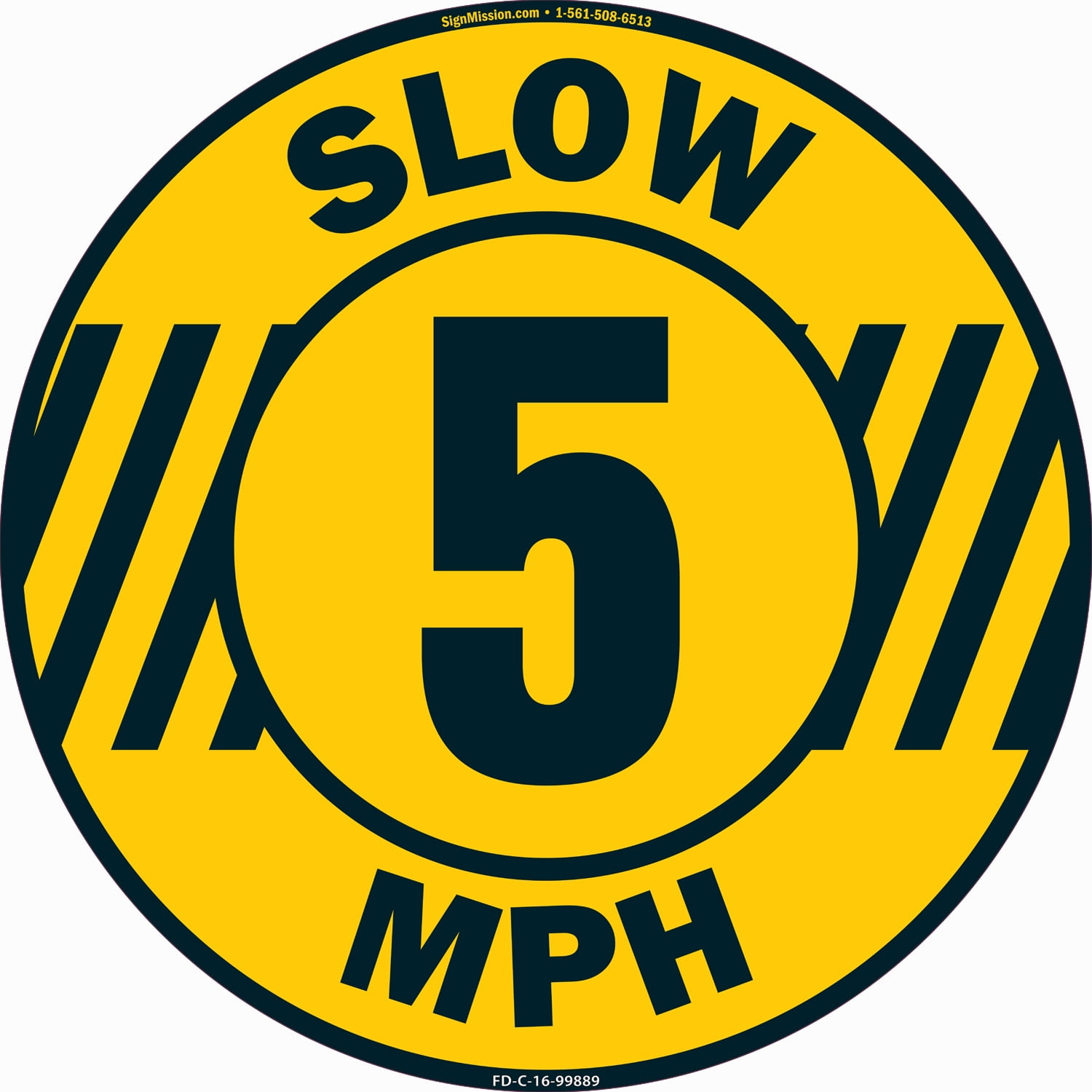 SignMission FD-C-16-99889 16 x 16 in. Non-Slip Circle Vinyl Floor Decal ...