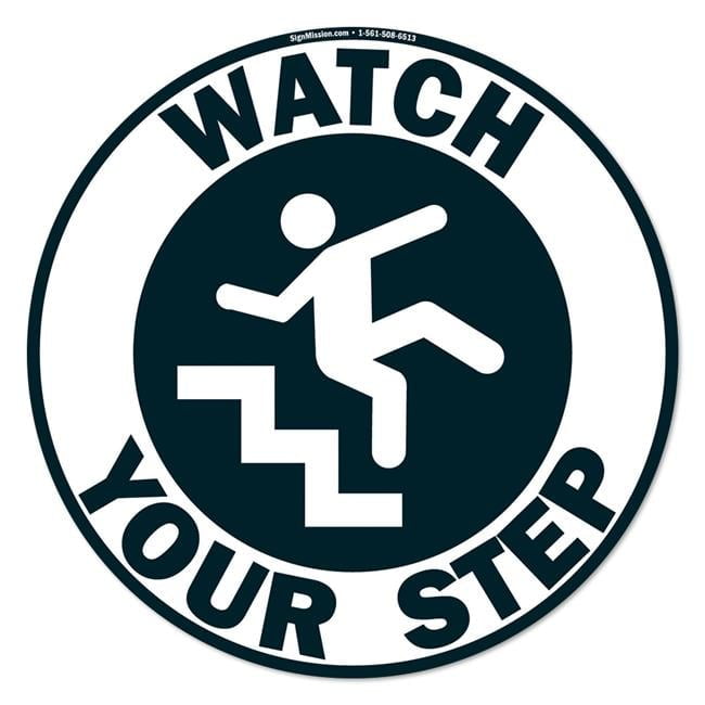 Watch Your Step Non-Slip Floor Marker | 6" X 18" Vinyl Decal | Protect ...