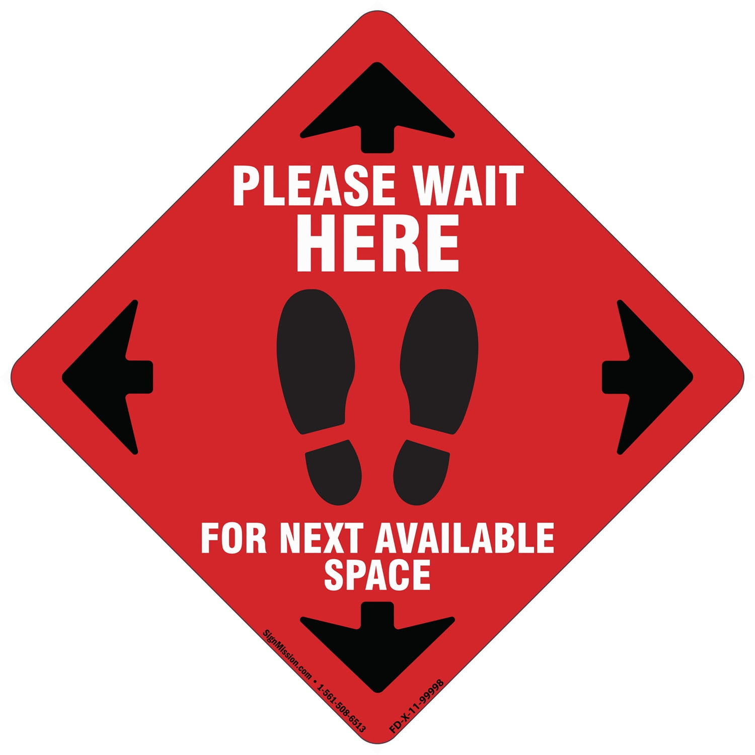 SignMission FD-X-11-99998 11 in. Coronavirus Vinyl Decal - Please Wait ...