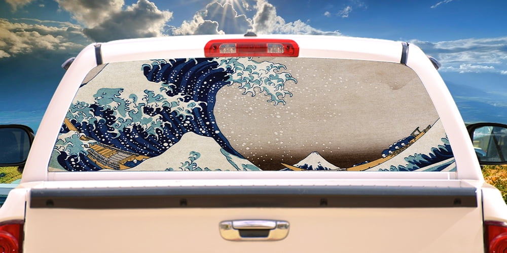 SignMission Great Wave Of Kanagawa Rear Window Graphic truck view thru ...
