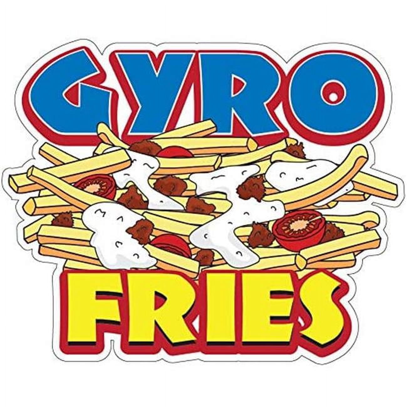 SignMission Gyro Fries 24 in. Decal Concession Stand Food Truck Sticker ...