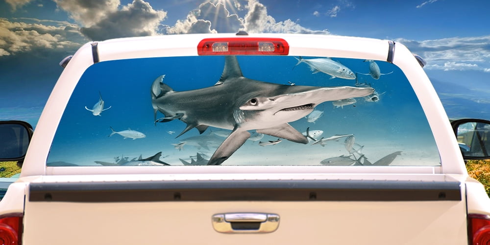 SignMission Hammerhead Rear Window Graphic truck view thru vinyl decal ...