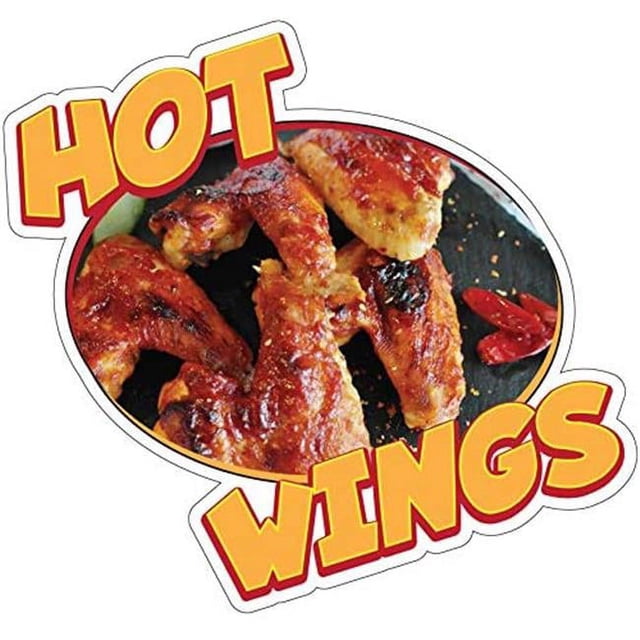 SignMission Hot Wings 24 in. Decal Concession Stand Food Truck Sticker ...