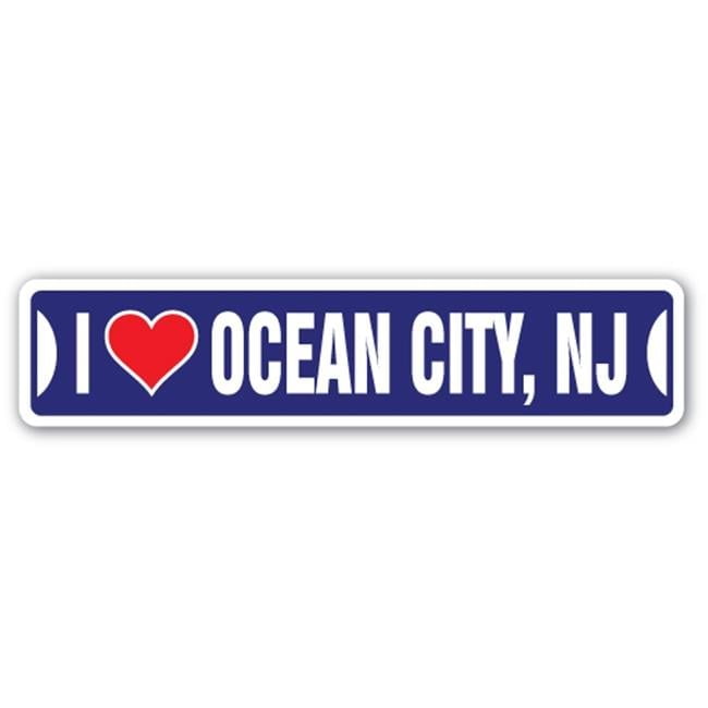 I LOVE OCEAN CITY NJ Street Sign beach summertime summer boardwalk ...