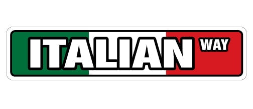 SignMission A-24-SS-Italian Italian Flag Aluminum Street Sign for Italy ...