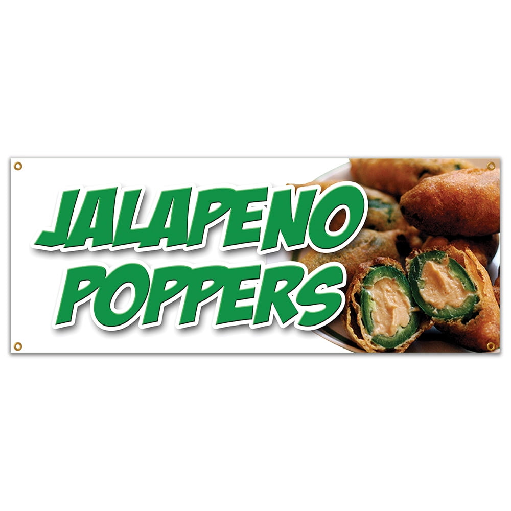 JALAPENO POPPERS BANNER SIGN fresh hot stuffed deep fried spicy pepper ...