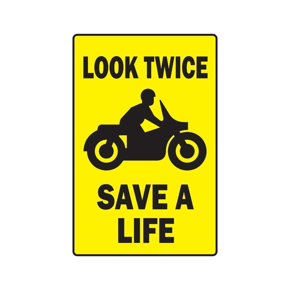 SignMission Z-A-Look Twice Save A Life Look Twice Save A Life Aluminum ...