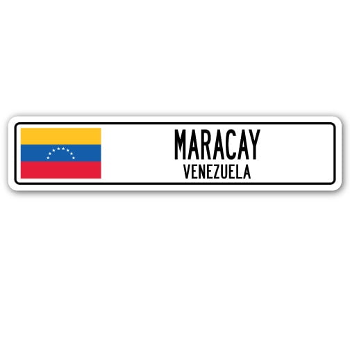 MARACAY VENEZUELA Street Sign Venezuelan flag city country road wall ...