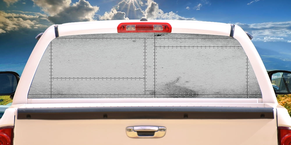 SignMission Metal Plate Rear Window Graphic truck view thru vinyl decal ...