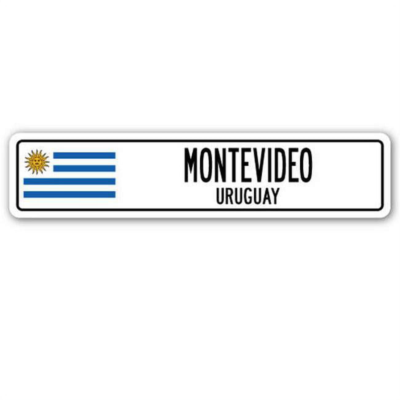 SignMission Montevideo, Uruguay Street Sign - Uruguayan Flag City ...