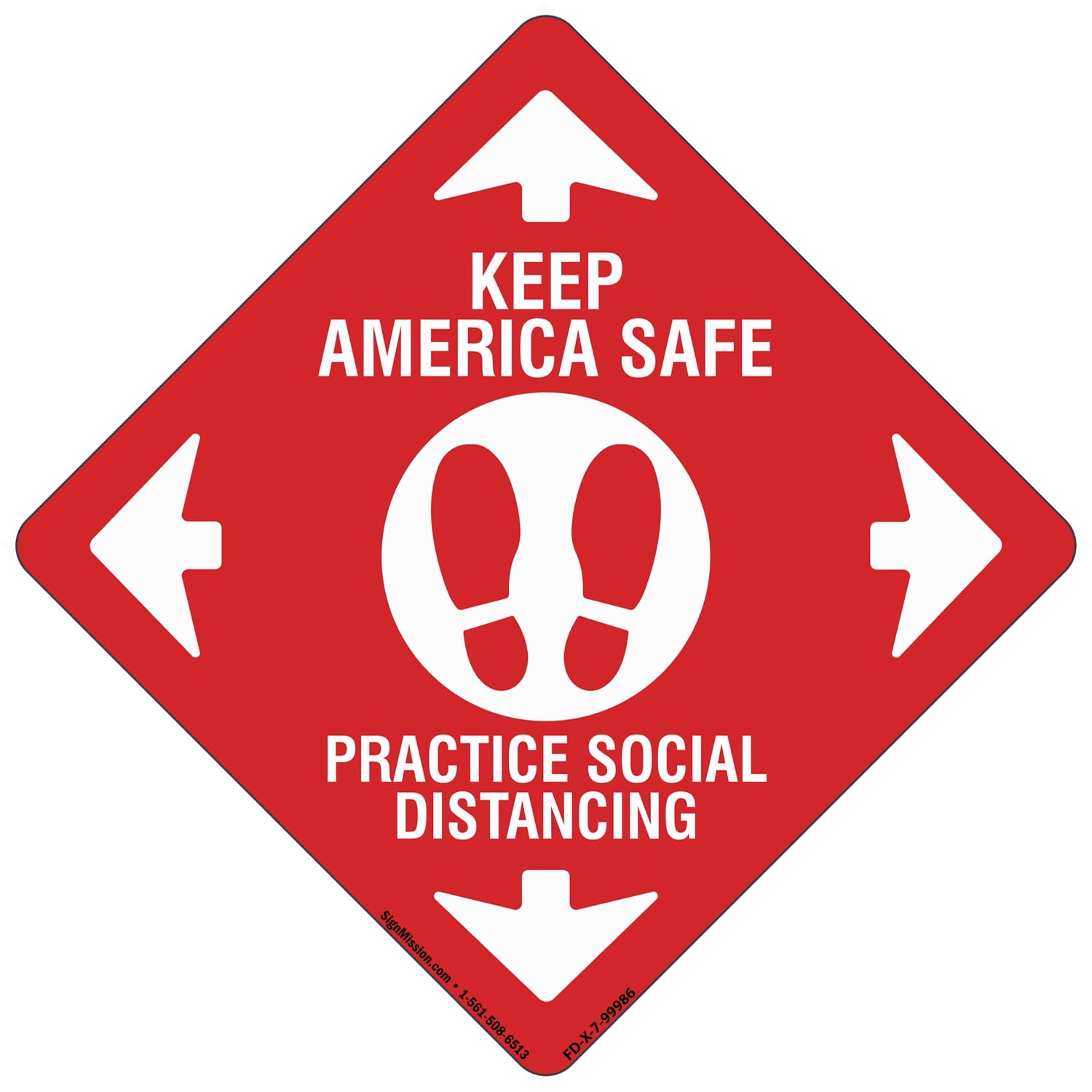 Coronavirus Keep America Safe Non-Slip Floor Graphic | 7" Vinyl Decal ...