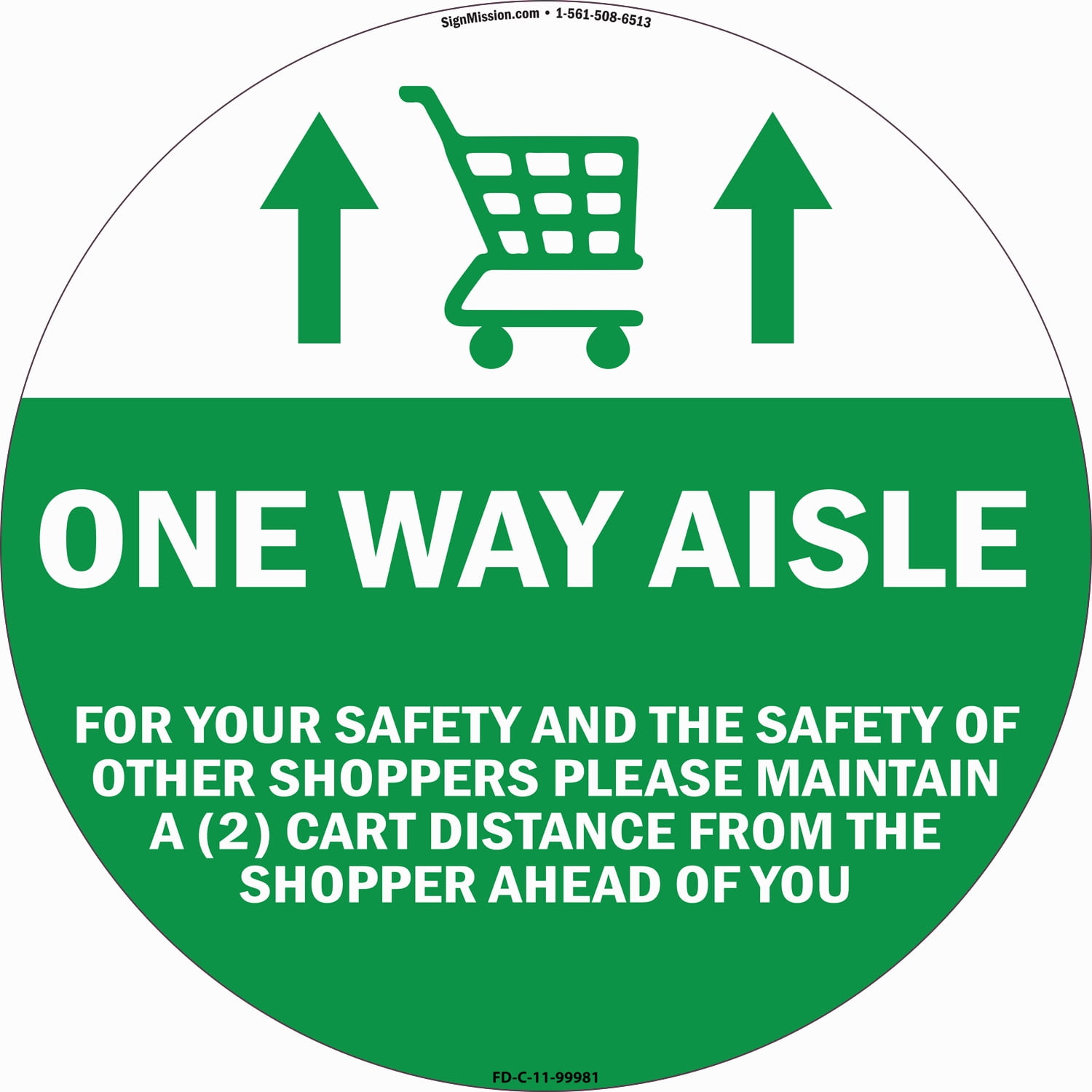 SignMission Non-Slip Floor Graphic Coronavirus Vinyl Decal - One Way ...