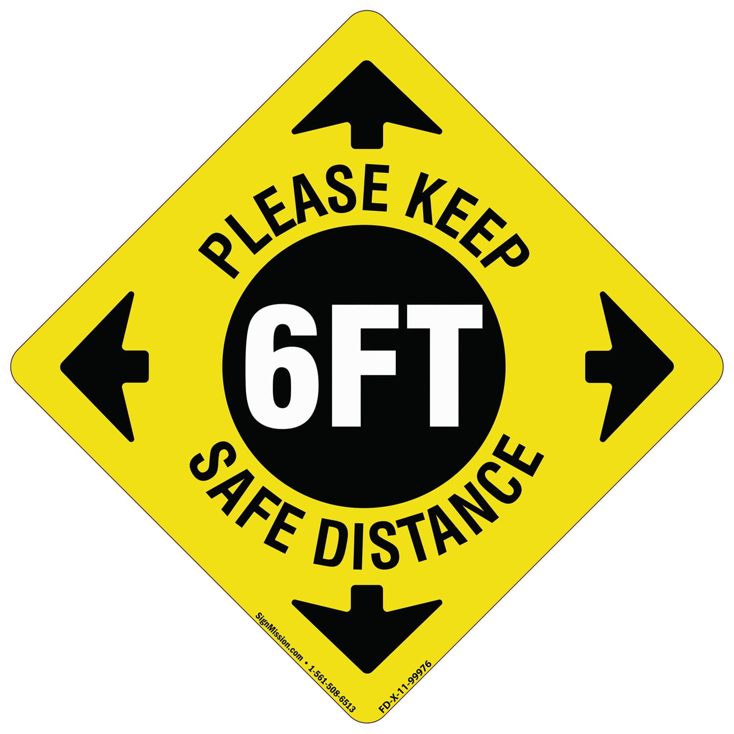 SignMission Non-Slip Floor Graphic Coronavirus Vinyl Decal - Please ...