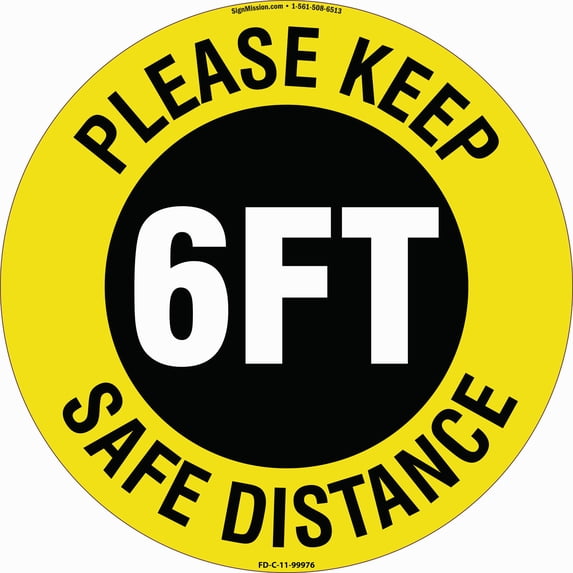 SignMission Non-Slip Floor Graphic Coronavirus Vinyl Decal - Please ...