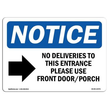 Please Leave Packages and Deliveries Here Sign - 8'' x 12'' Weather ...