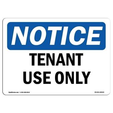 Tenant Reserved Parking Only Sign, - Walmart.com