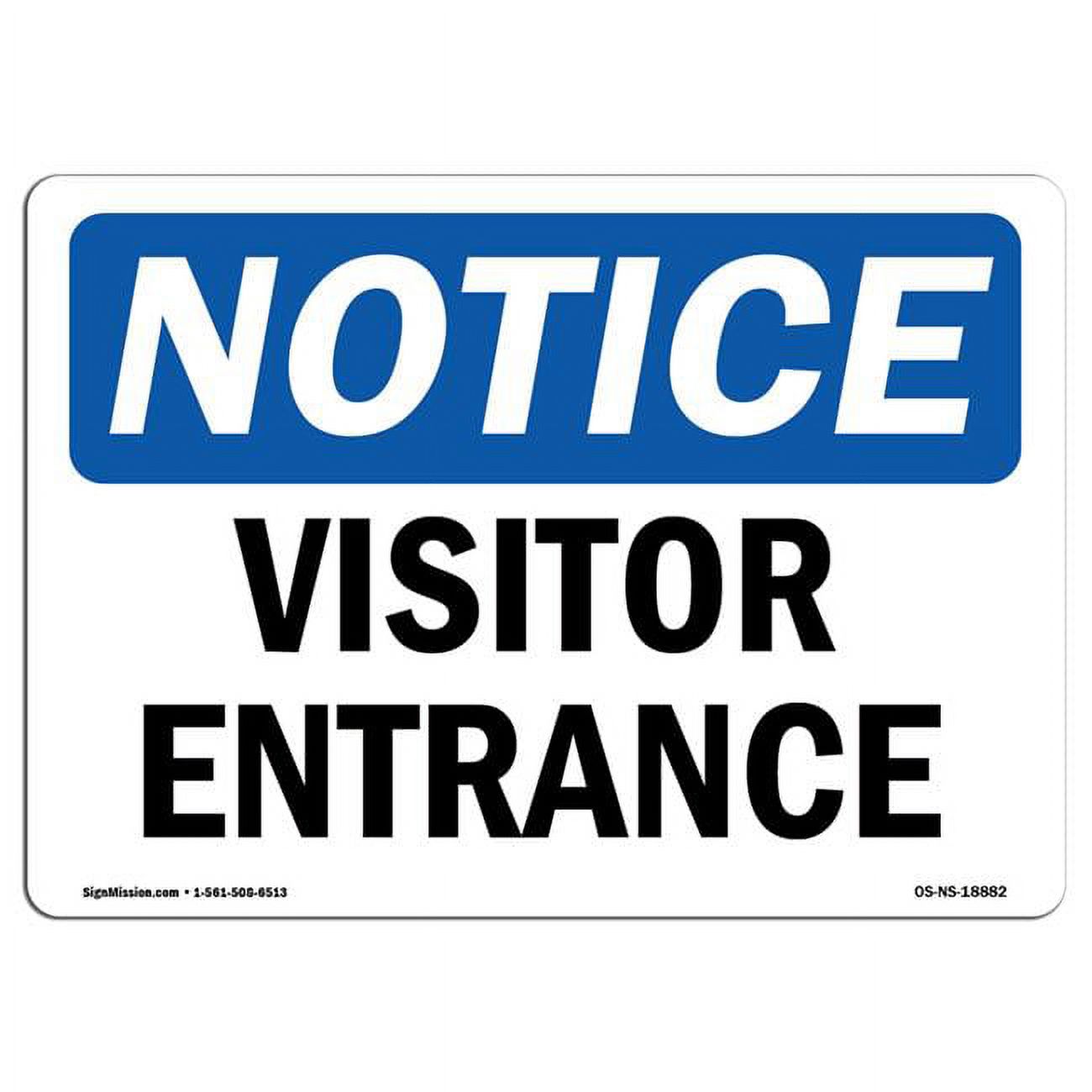 SignMission Notice Visitor Entrance OSHA Aluminum Sign - Walmart.com