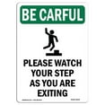 SignMission OS-BC-D-710-V-10129 OSHA Be Careful Sign - Please Watch ...