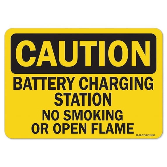 SignMission OS-CS-A-1014-L-19742 ANSI Caution Sign - Battery Charging ...