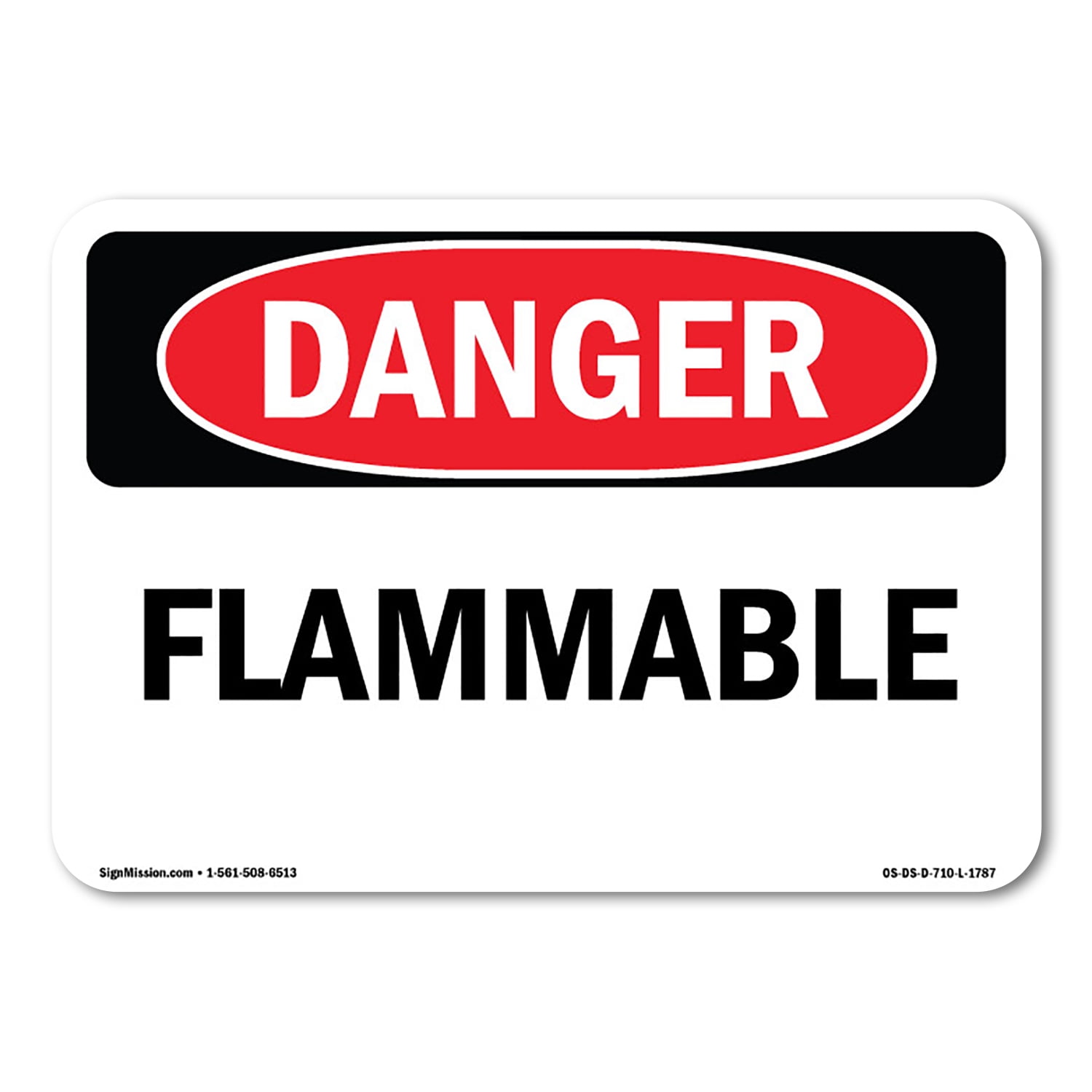 SignMission OS-DS-A-1824-L-1787 18 x 24 in. OSHA Danger Sign ...