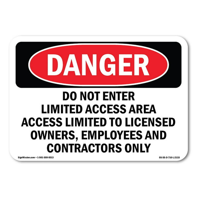 SignMission OS-DS-A-1824-L-2133 18 x 24 in. OSHA Danger Sign - Do Not ...