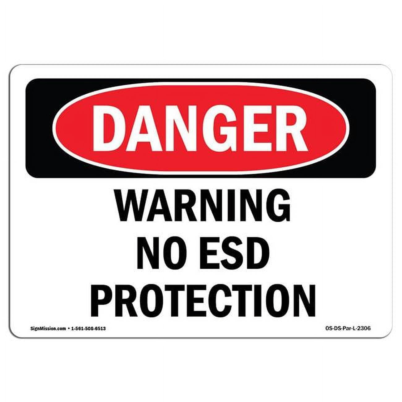SignMission OS-DS-A-1824-L-2306 18 x 24 in. OSHA Danger Sign - Warning ...