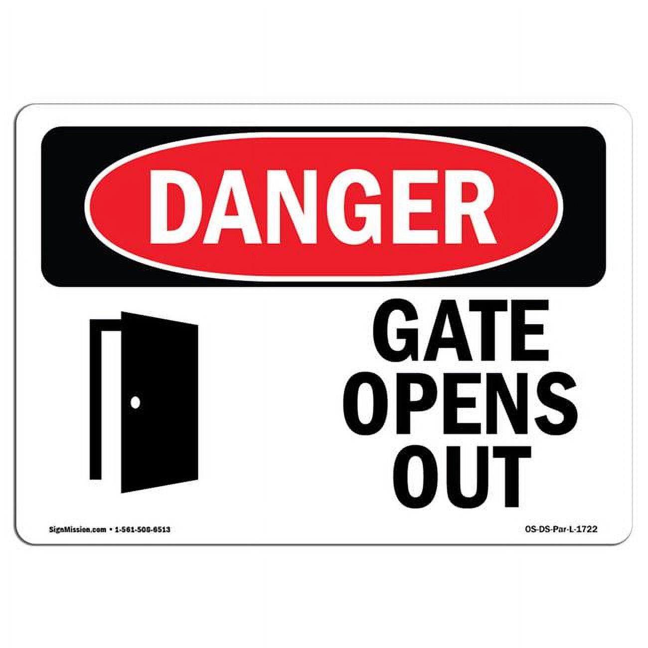 Warning Automatic Gate Opens Out Sign - Walmart.com