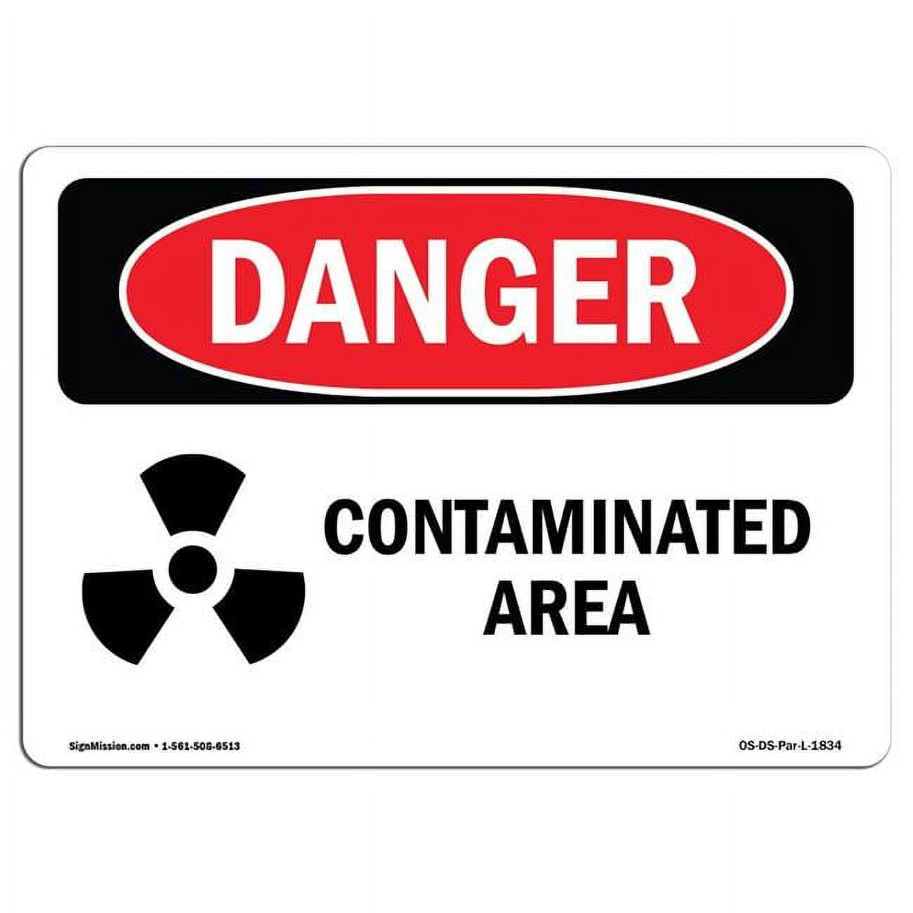 SignMission 7 x 10 in. OSHA Danger Sign - Contaminated Area - Walmart.com