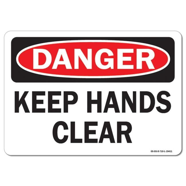 SignMission OS-DS-D-35-L-19411-10PK OSHA Danger Decal Sign - Keep Hands ...