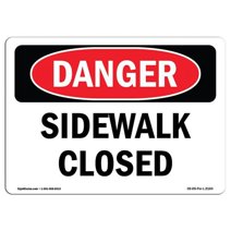 National Marker Construction Entrance 14X20 Rigid Plastic Danger Sign ...