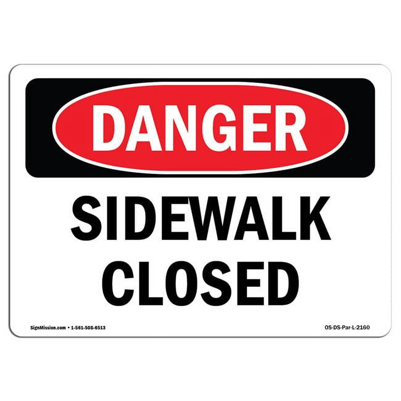 National Marker Construction Entrance 14X20 Rigid Plastic Danger Sign ...