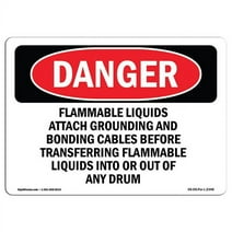SignMission 12 x 18 in. OSHA Warning Sign - Flammable Liquids Attach ...